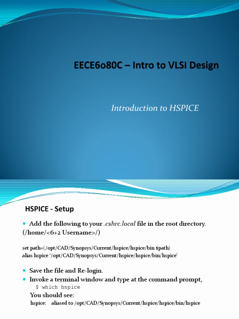 Hspice Tutorial | PDF | Spice | Power Inverter