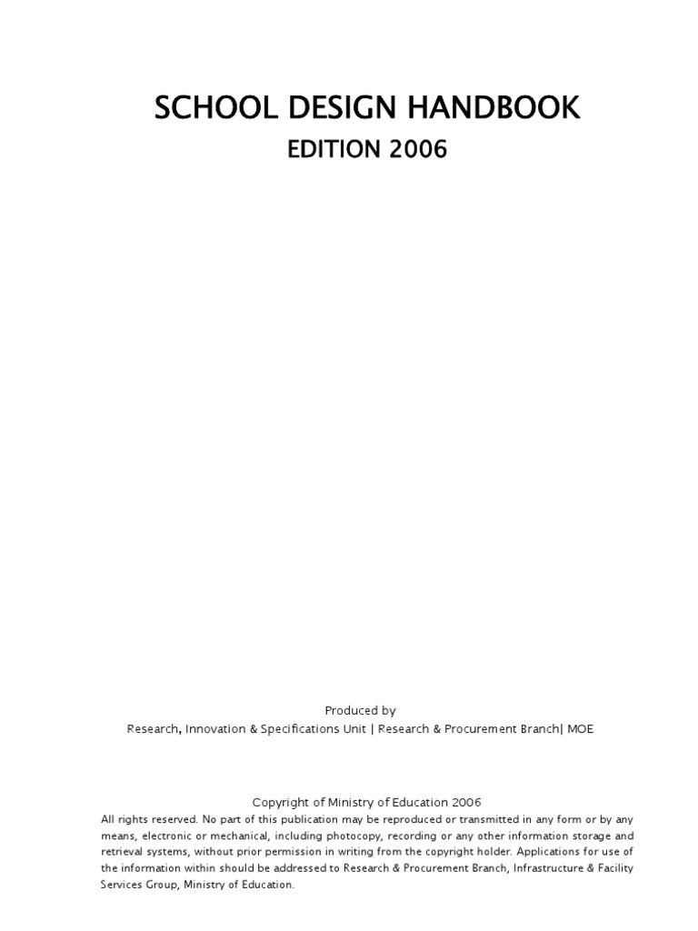 Design Handbook For Schools | PDF | Classroom | Lighting