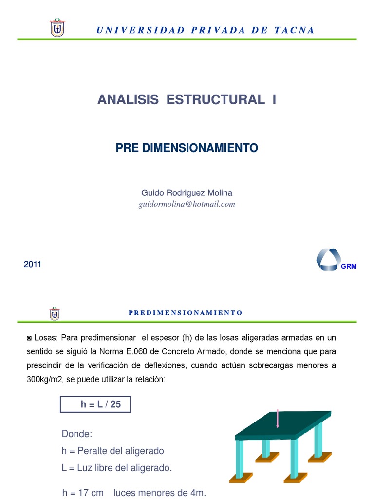 Predimensionamiento y Metrado de Losas | PDF | Carpintería | Física Aplicada e Interdisciplinaria