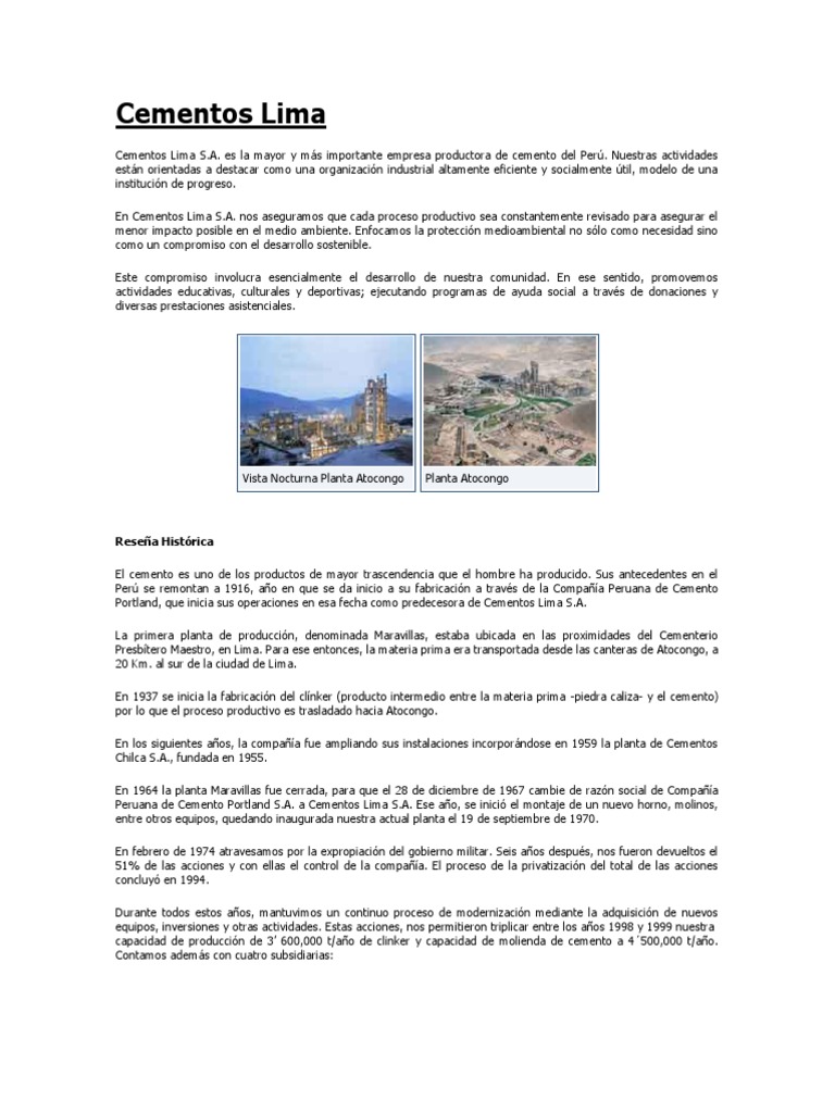 Cementos Lima | PDF