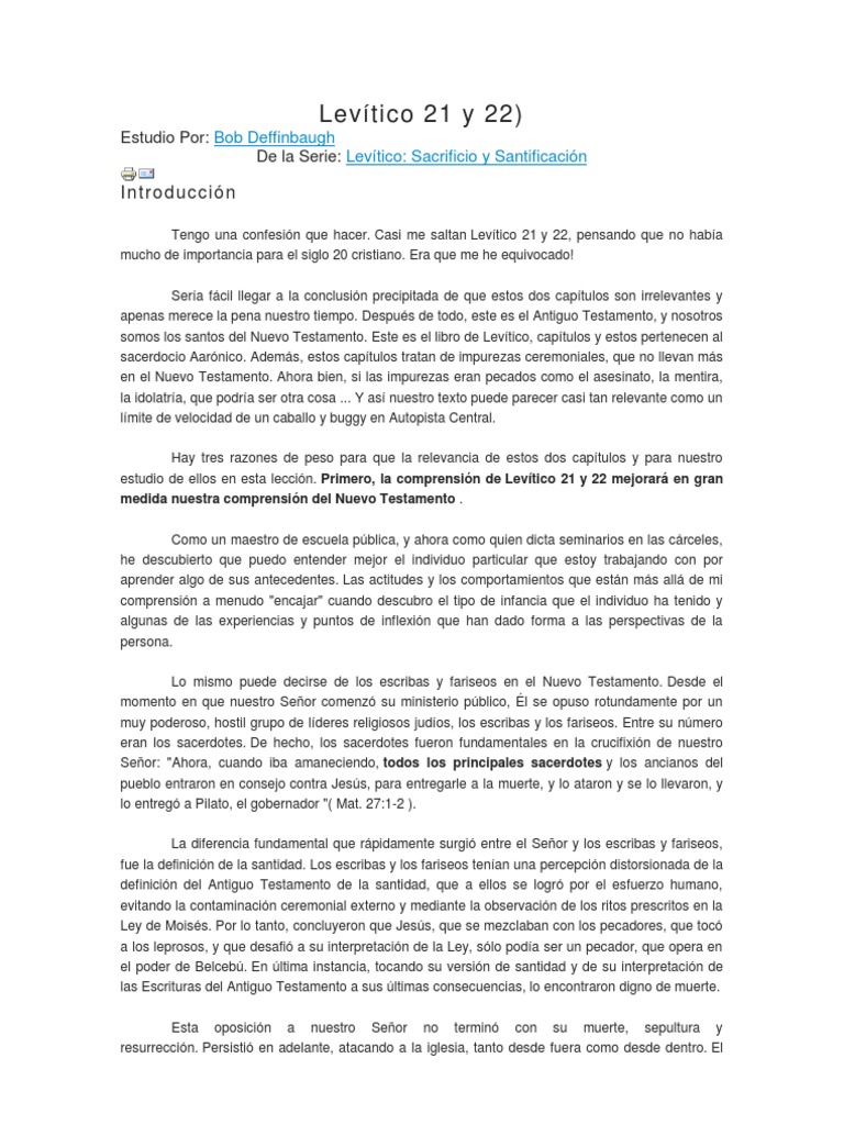 Levítico 21 y 22 | PDF | Sacerdote | Libro de levítico