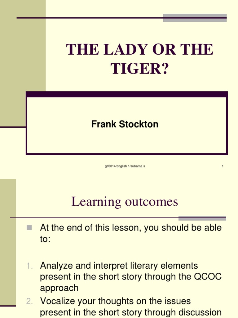 The Lady or The Tiger | PDF | Classics