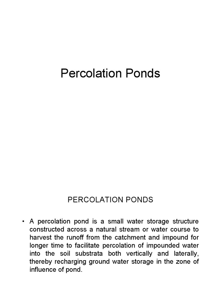 Percolation Ponds | PDF | Home & Garden | Technology & Engineering