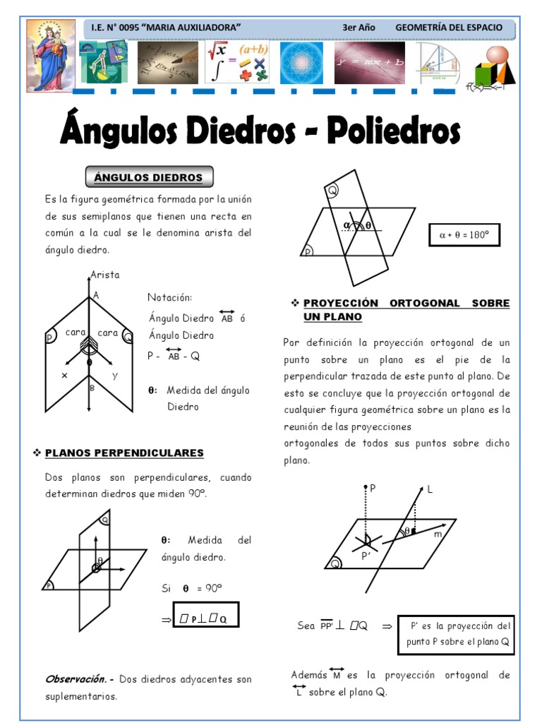Angulo Diedro - Poliedros | PDF | Perpendicular | Tetraedro