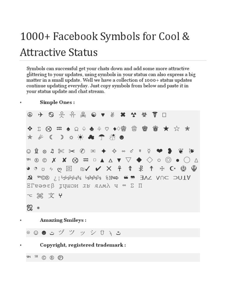 How To Make Facebook Symbols With Your Keyboard