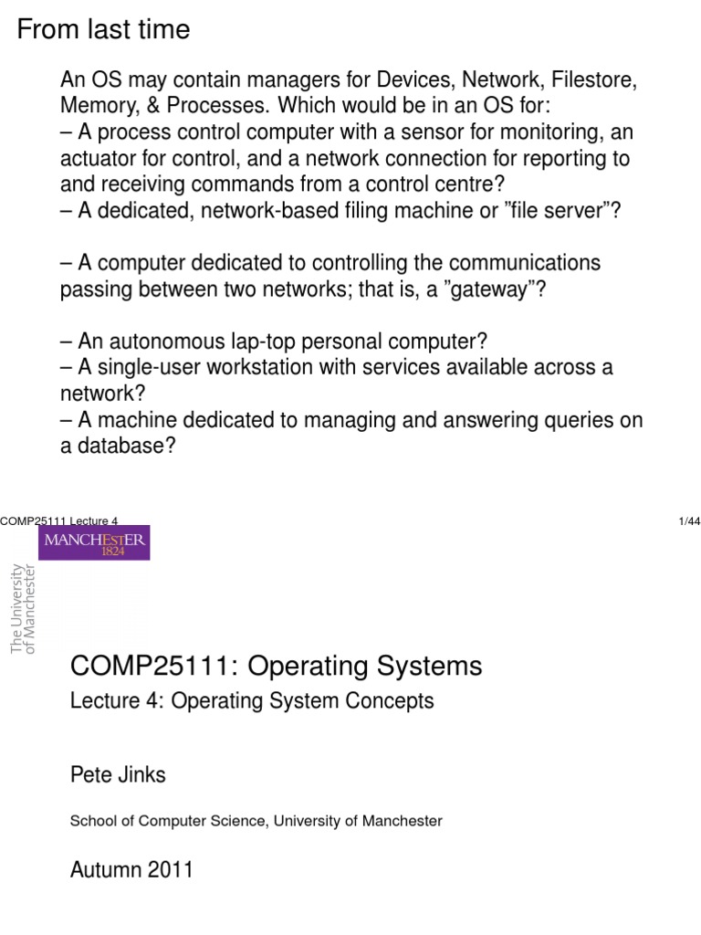 Handout 4 | PDF | Kernel (Operating System) | Operating System