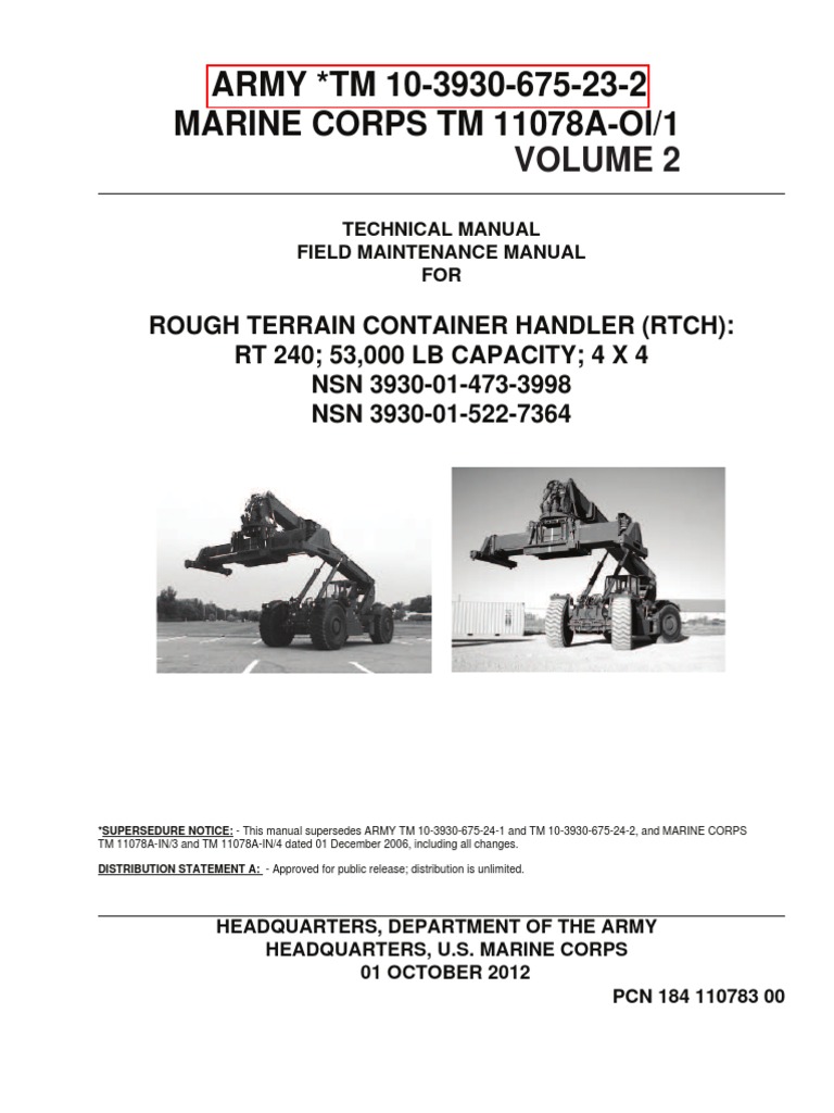 TM 10-3930-675-23-2 RTCH RT 240 | PDF | Steering | Exhaust Gas