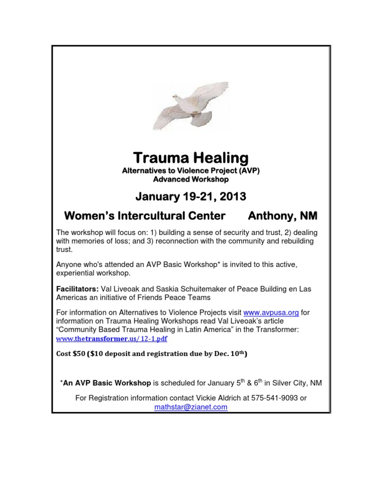 Trauma Healing Workshop in NM | PDF | Social Science