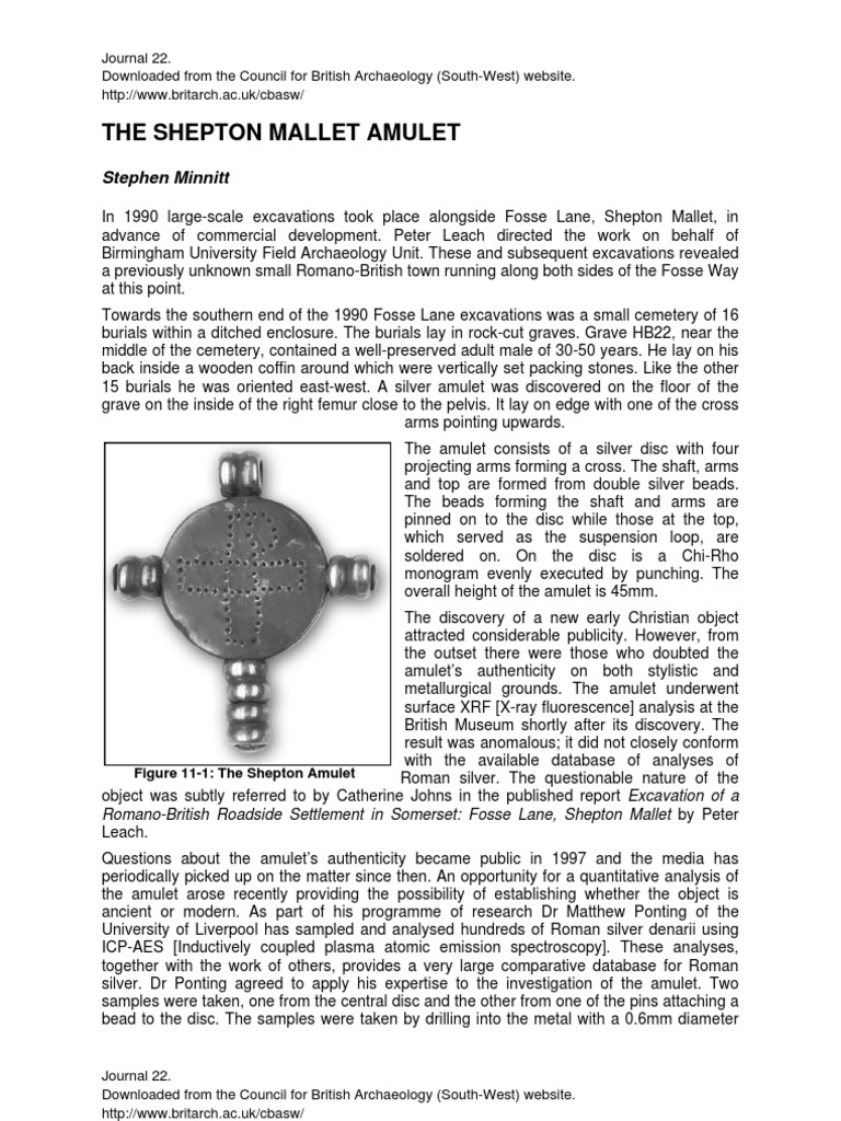 CBA-SW Journal No.22 - The Shepton Mallet Amulet - Stephen Minnitt ...