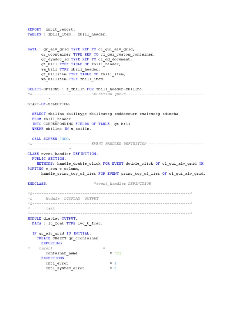 OOPS ALV Demo | PDF | Computer Engineering | Software Engineering