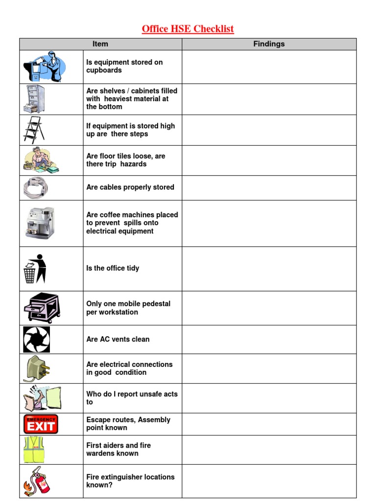 Weekly Office HSE Checklist