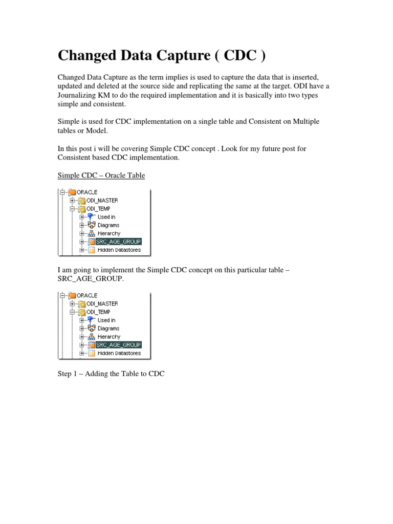 How To Create Simple CDC in Oracle ODI 11G | PDF | Computer Data ...