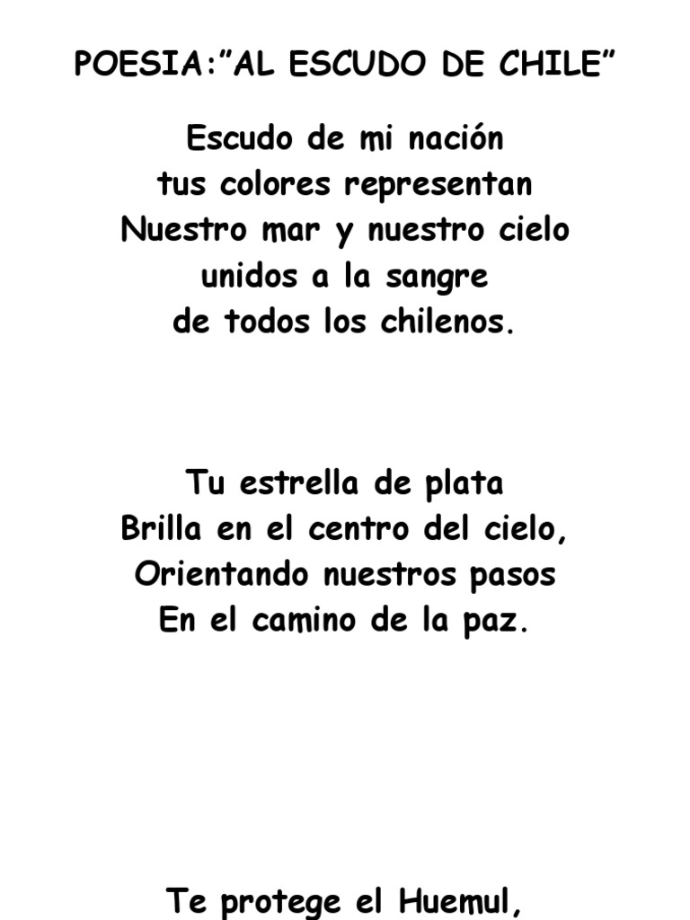 Poema al Escudo Nacional de Chile | PDF | Clásicos