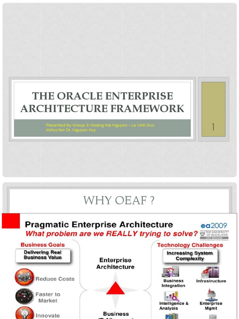 (G3-2nd - Presnt) The Oracle Enterprise Architecture Framework | PDF ...