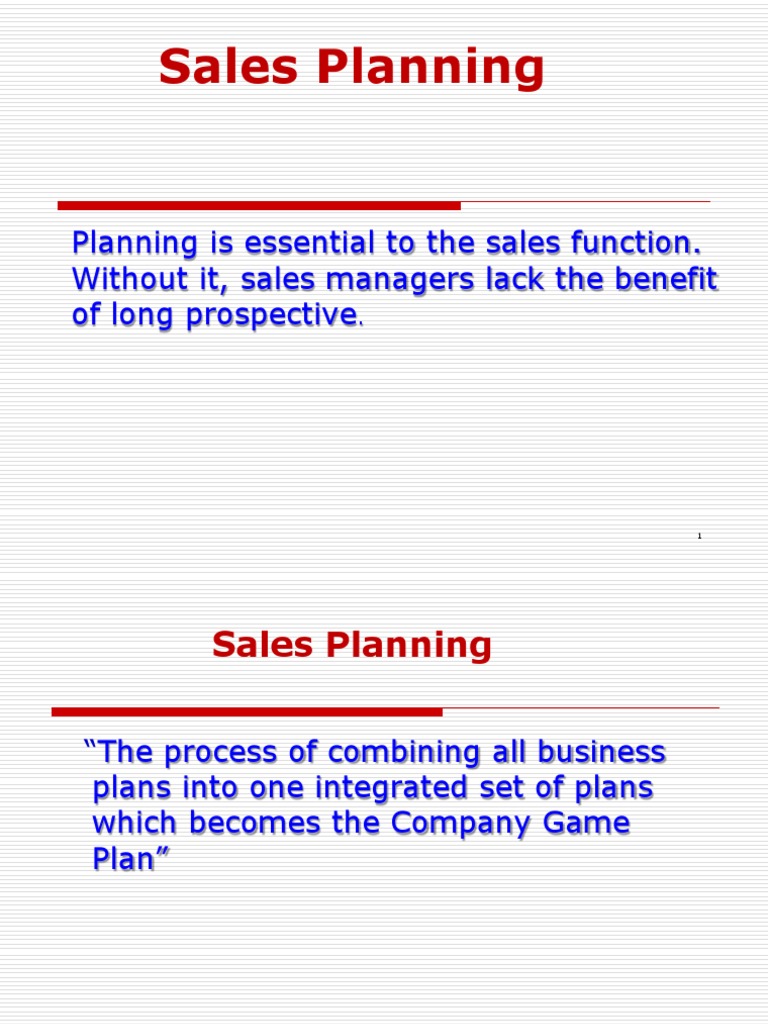 5 - Sales Planning | PDF | Strategic Management | Sales