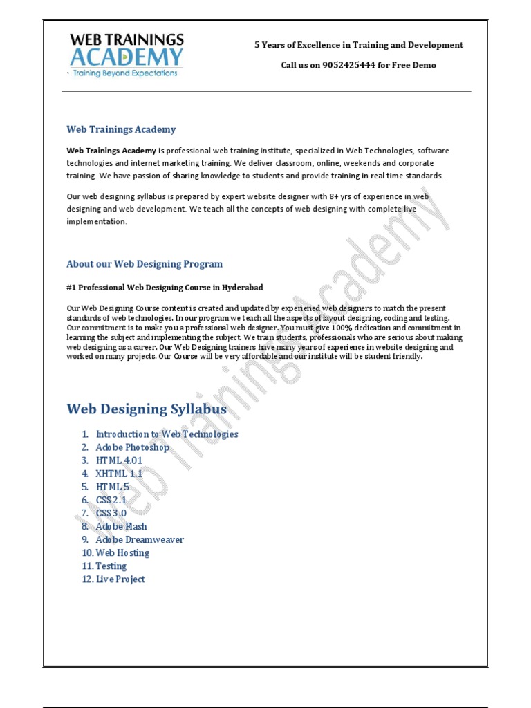 Web Designing Syllabus | PDF | Html Element | Cascading Style Sheets