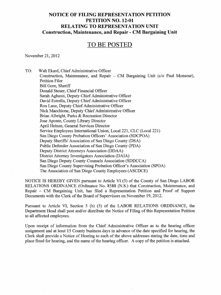 Notice of Decertification Petition by Members of SEIU Local 221 in San ...