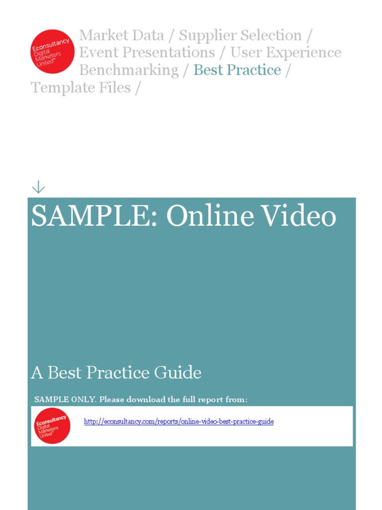 SAMPLE: Online Video: A Best Practice Guide | PDF | Video Clip ...
