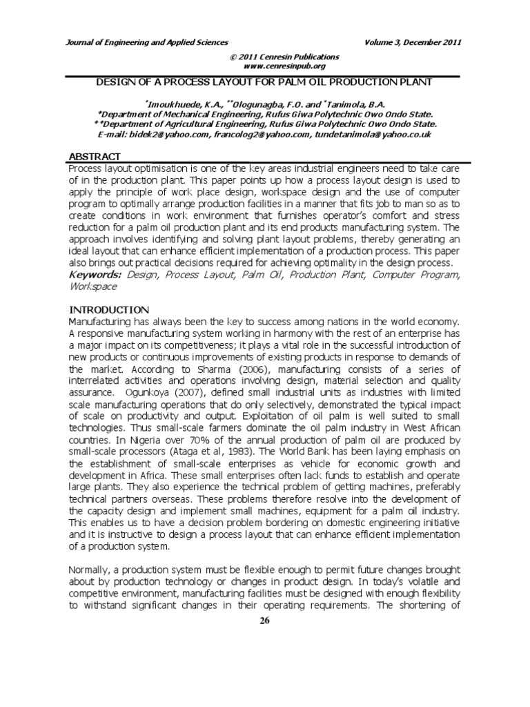 Design of A Process Layout | PDF | Technology & Engineering