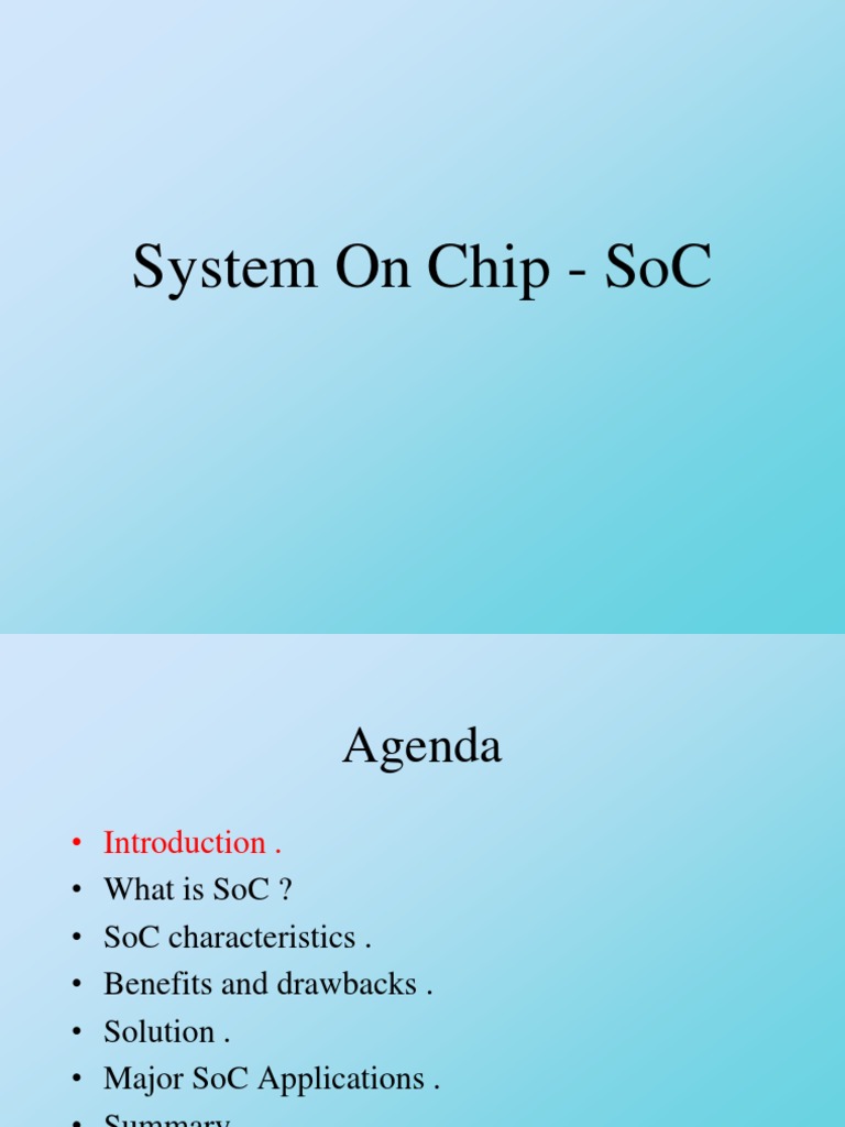 System On Chip (SOC) (1) Chapter 1 | PDF | System On A Chip ...