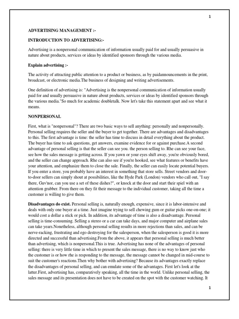 Advertising Management Notes | Marketing Communications | Marketing ...