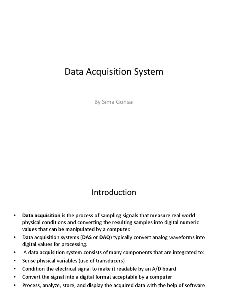 Data Acquisition System: by Sima Gonsai | PDF | Data Acquisition ...