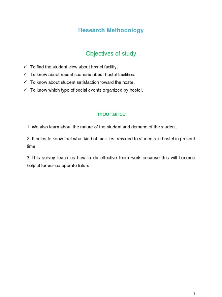 Research Methodology: Objectives of Study | PDF | Survey Methodology ...