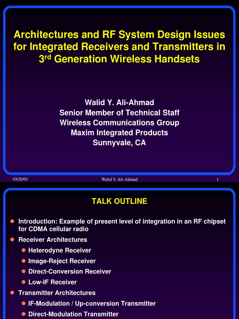 Architectures And Rf System Design Issues For 3g Transceiver Systems Pdf Modulation Filter