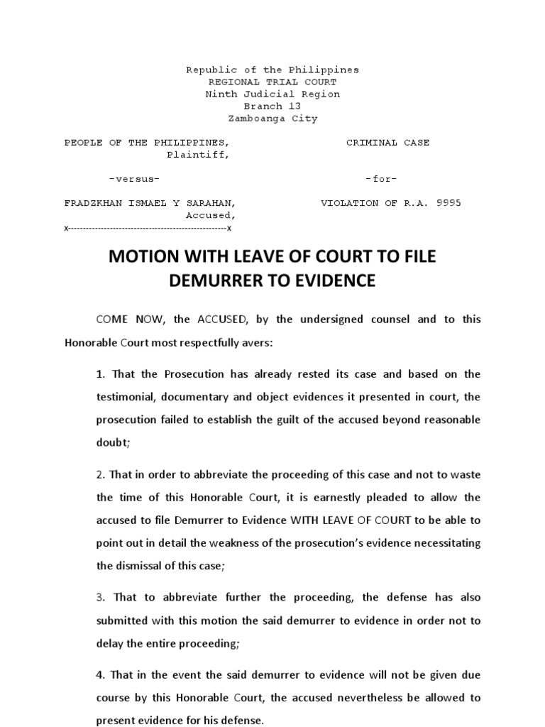 Demurer | PDF | Burden Of Proof (Law) | Demurrer