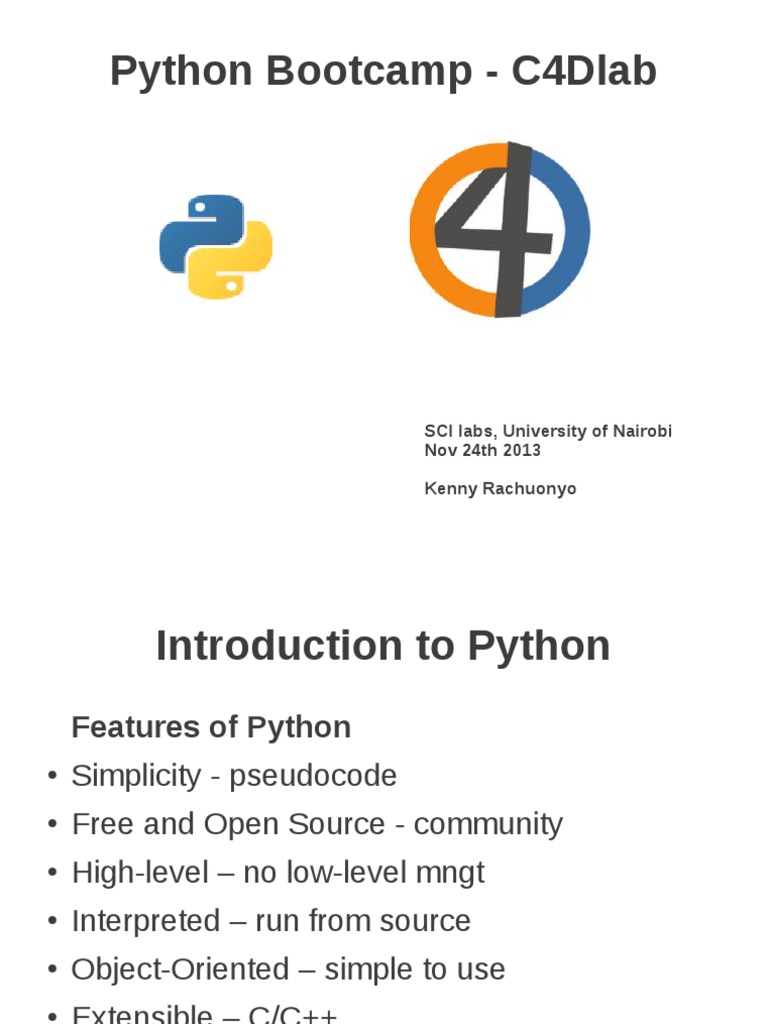 Python Bootcamp Slides | PDF | Python (Programming Language) | String ...