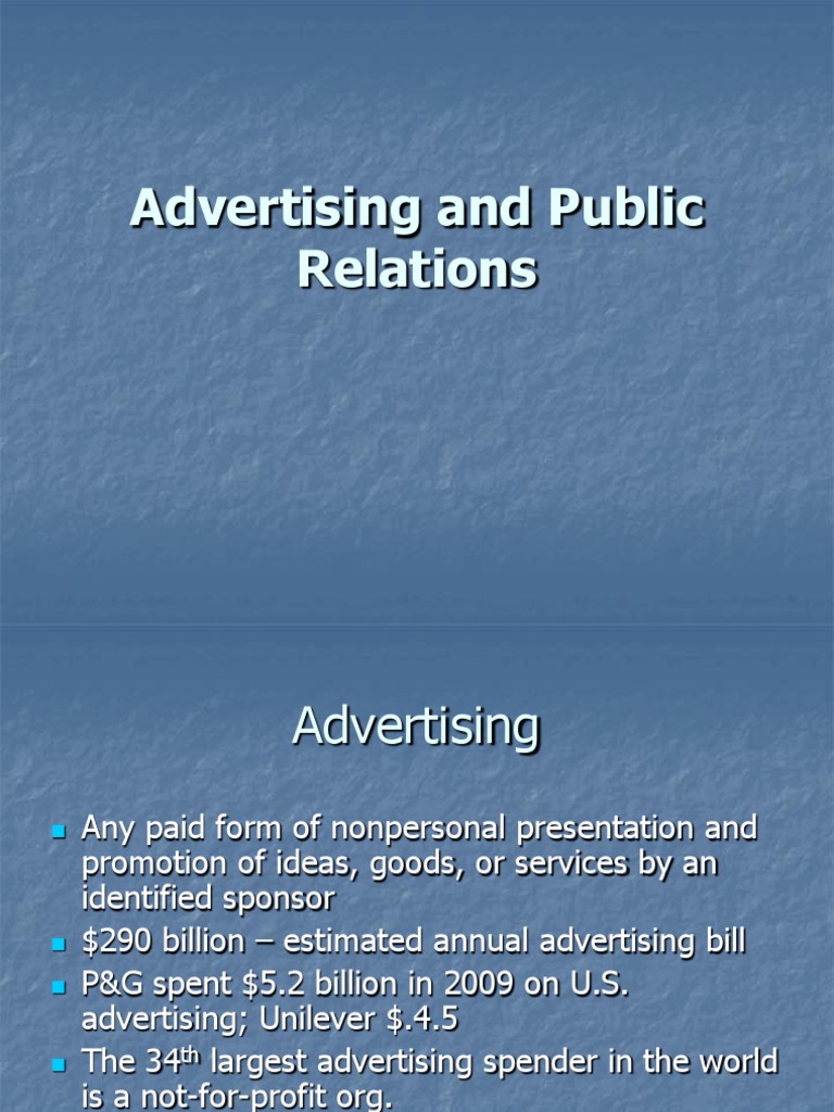 Advertising and Public Relations | PDF | Advertising | Public Relations