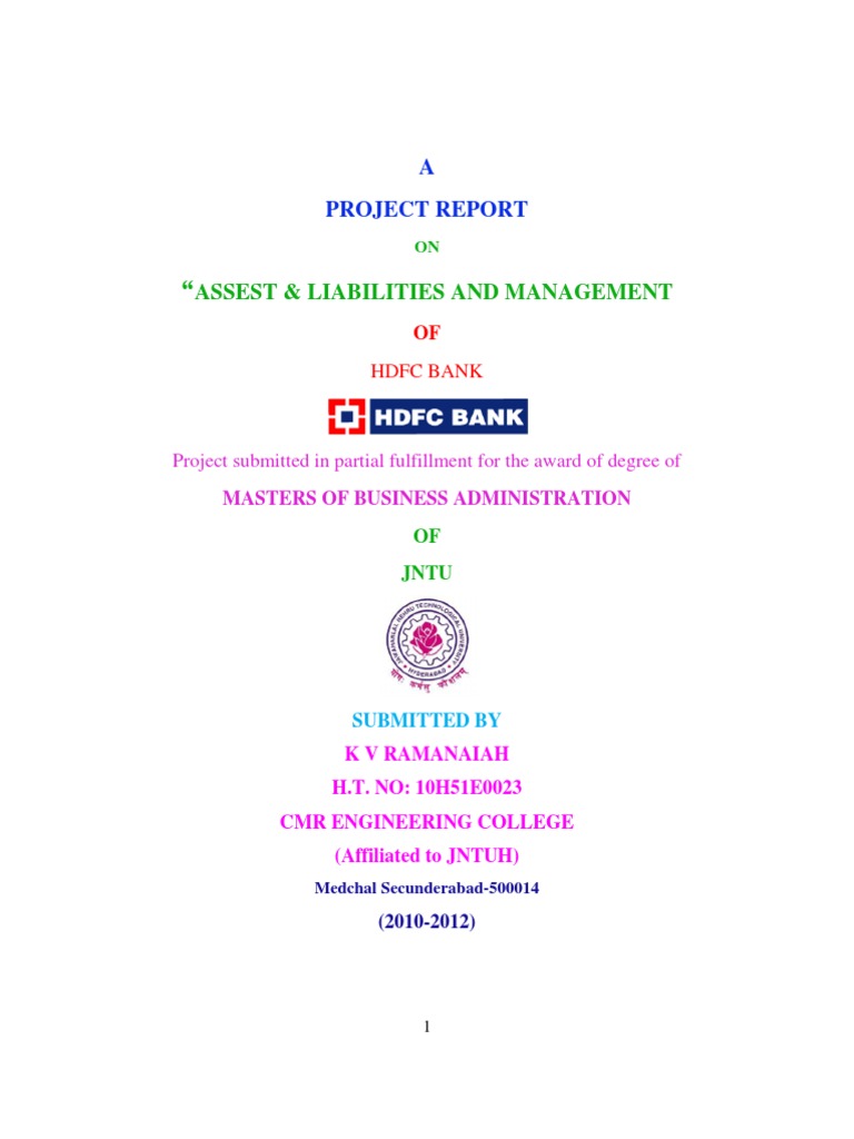 HDFC Bank Asset-Liability Management Report | PDF | Asset Liability ...