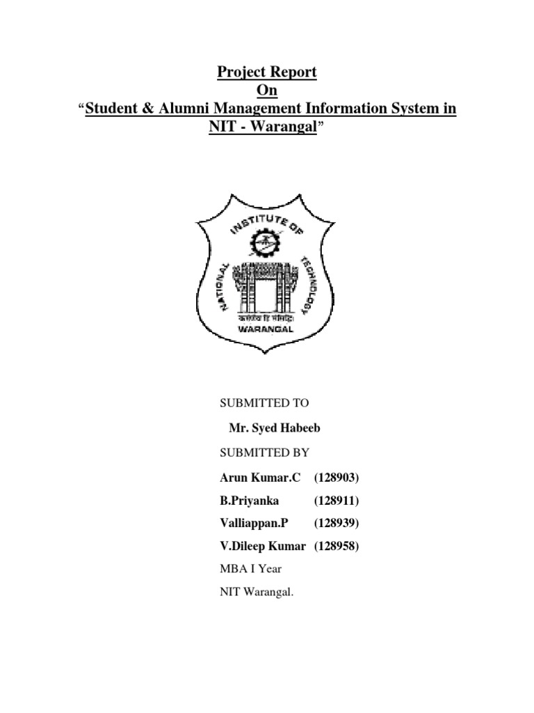 Project Report On "Student & Alumni Management Information System in ...