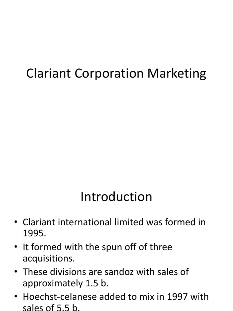 Clariant Corporation Marketing | PDF