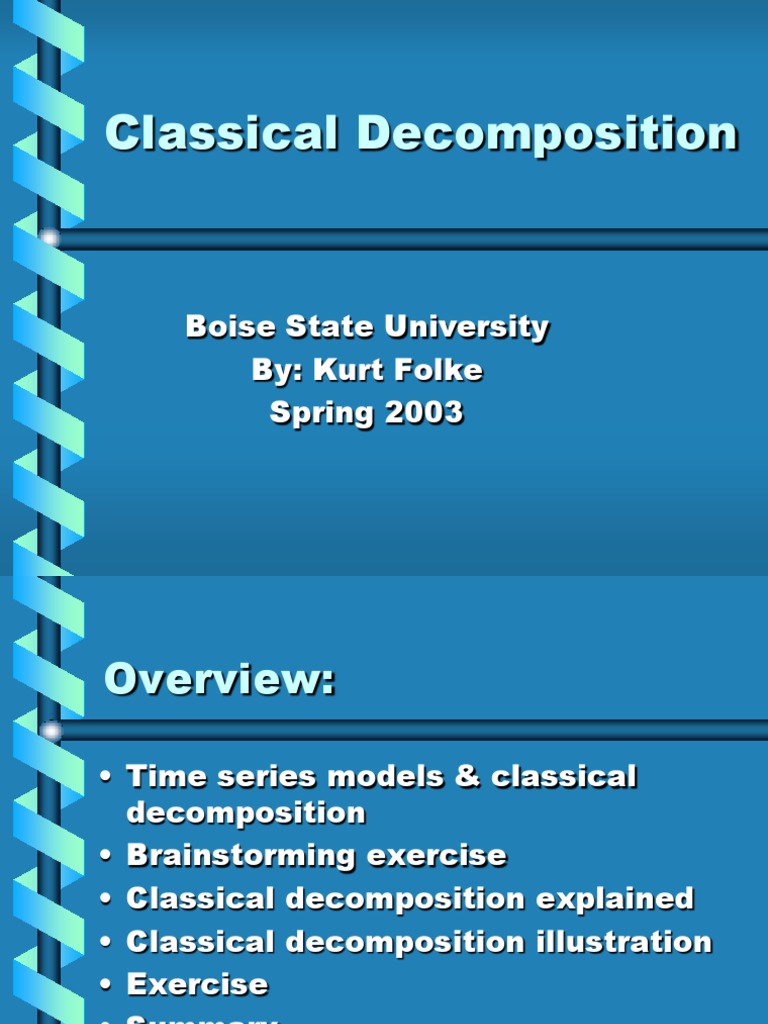 Classical Decomposition: Boise State University By: Kurt Folke Spring ...