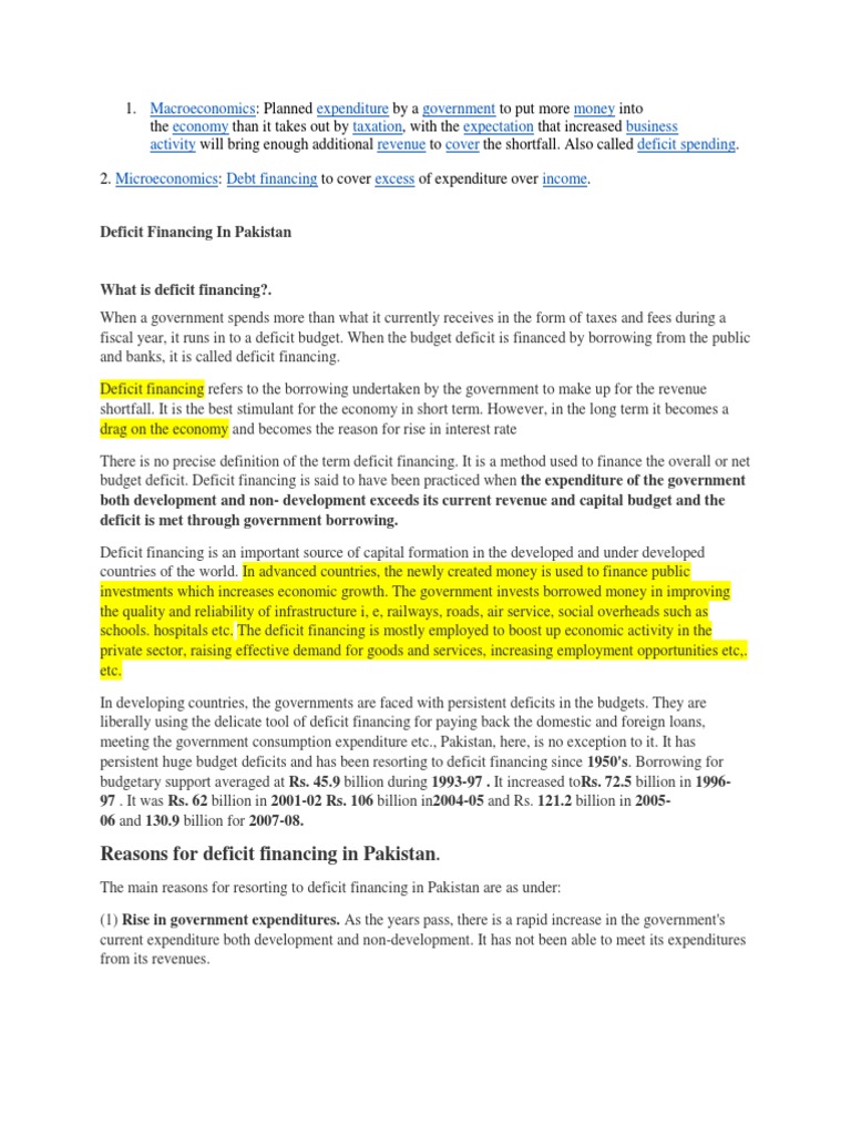 Deficit Budgeting Pdf Deficit Spending Government Budget Balance