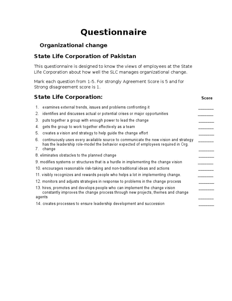 OB Questionnaire | PDF | Career & Growth | Business