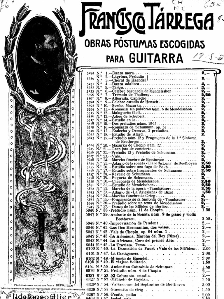 Francisco Tarrega Estudio en Arpeggios | PDF