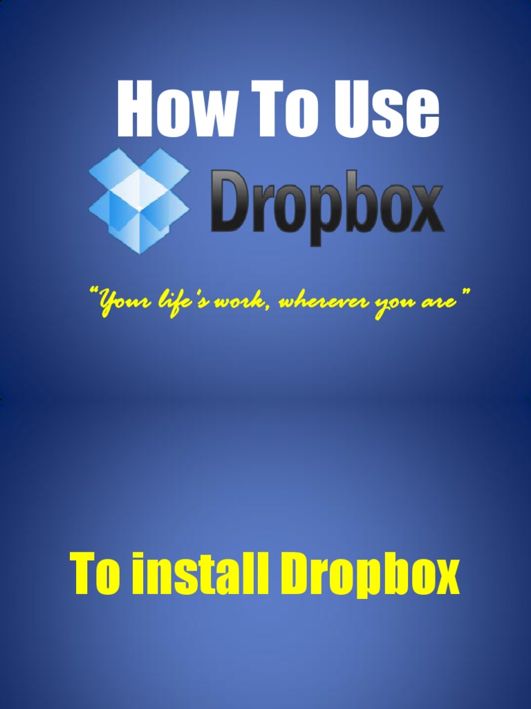 How To Use Dropbox | PDF | Computer File | System Software