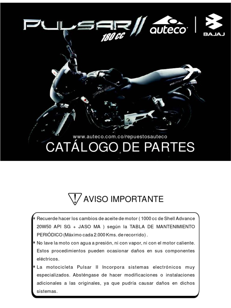 Catálogo de Partes Pulsar 180 | PDF | Neumático | Tornillo