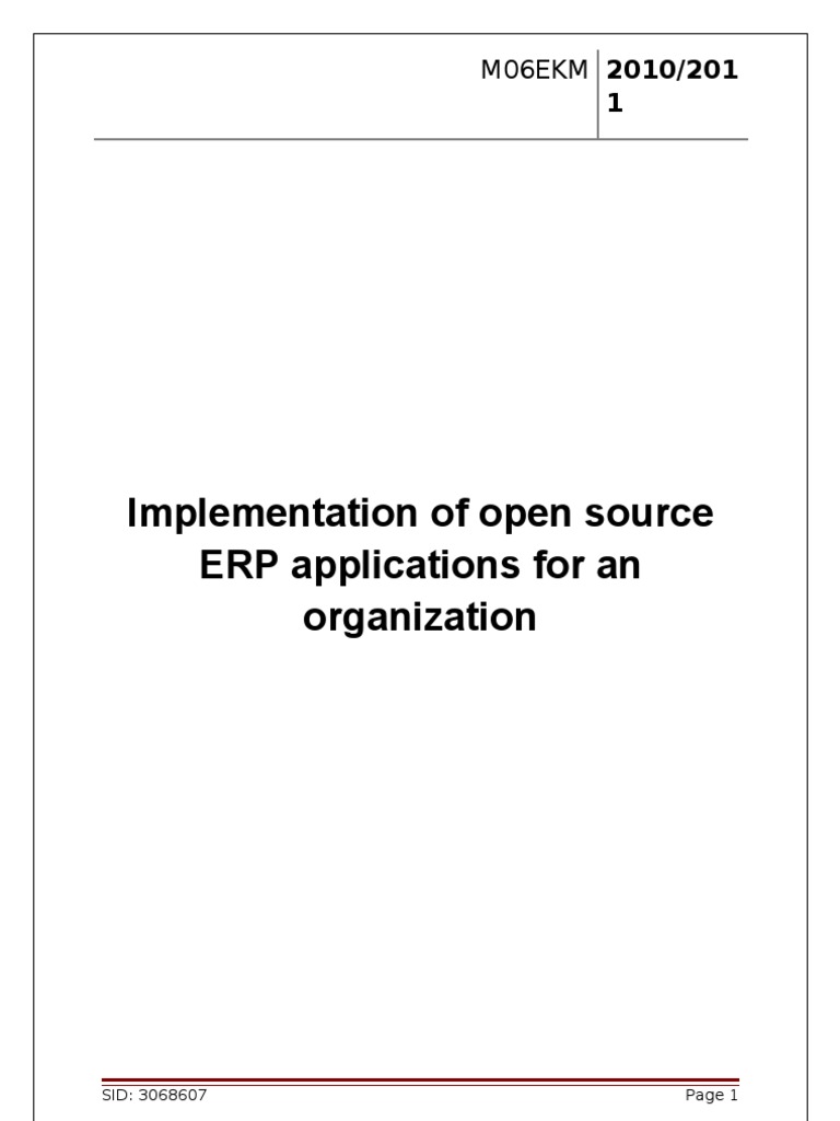 Examples of Open Source ERP Systems | PDF | Enterprise Resource ...