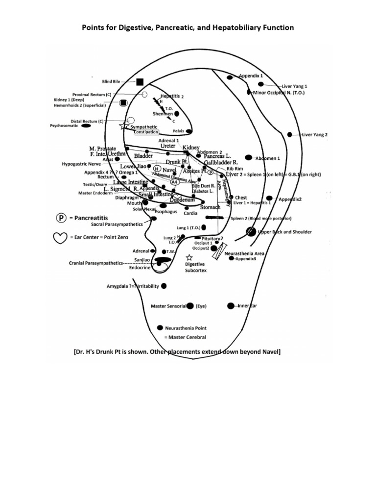 Auriculotherapy Point Prescriptions For Digestion, Pancreas, Liver, and ...