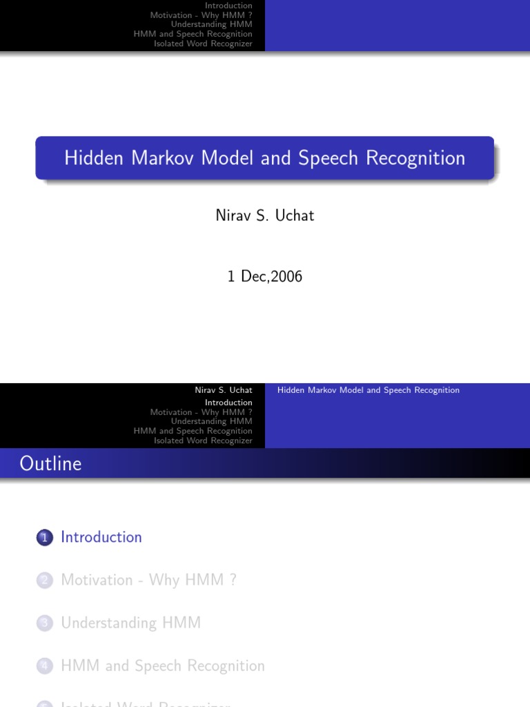 HMM Presentation | PDF | Speech Recognition | Futurology