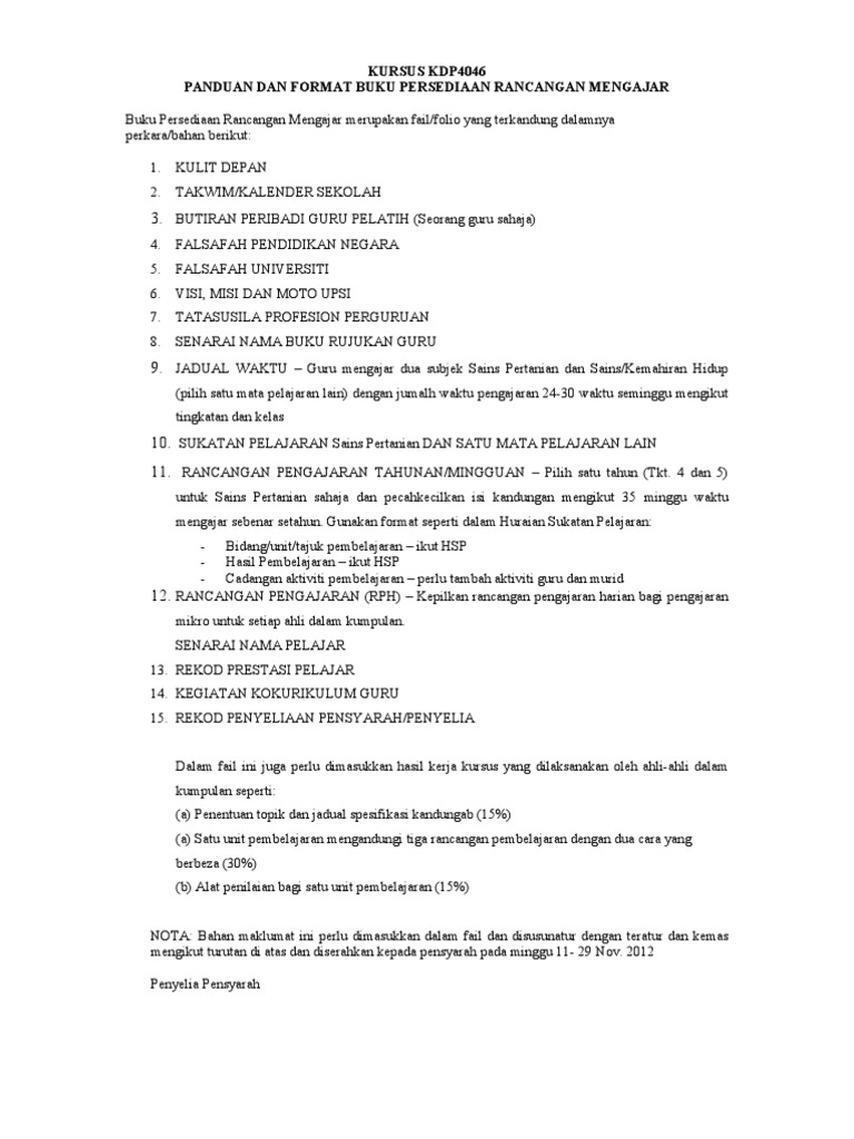 Format Rekod Mengajar | PDF