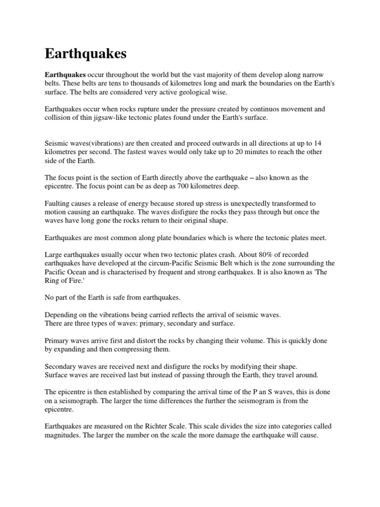 Earthquakes | Earthquakes | Geological Hazards