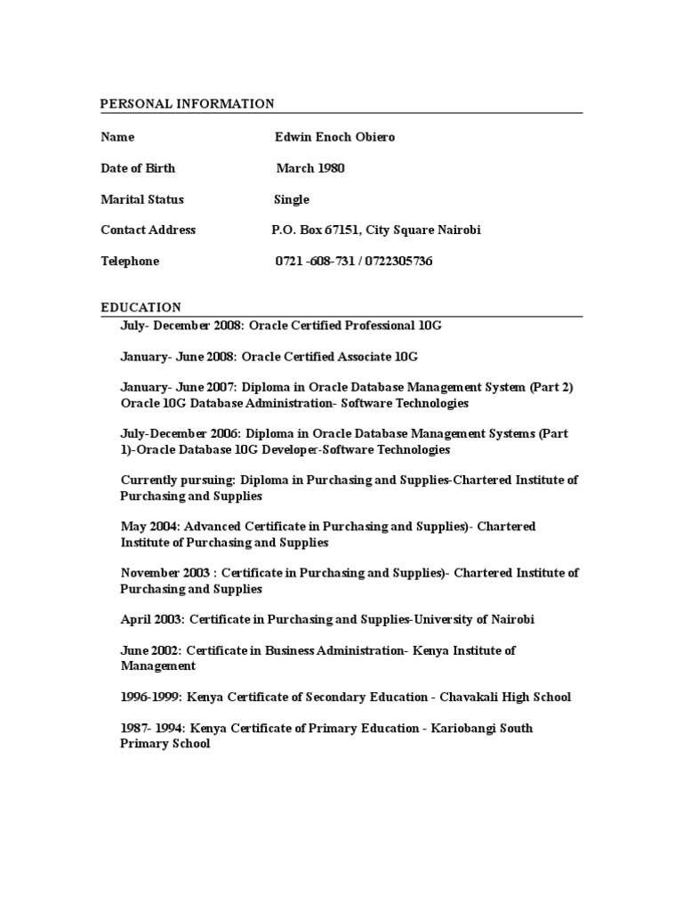 CV Edwin CV | PDF | Business