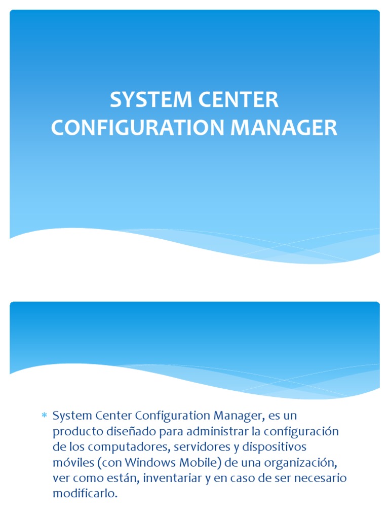 System Center Configuration Manager | PDF | Software | Ingeniería ...