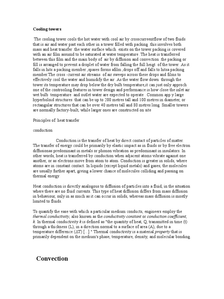Convection: Cooling Towers | PDF | Heat Transfer | Humidity