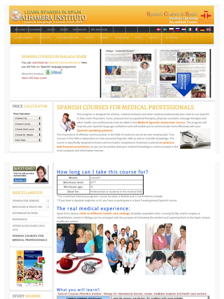 Medical Spanish Courses, Spanish Medical Immersion Program in Malaga ...