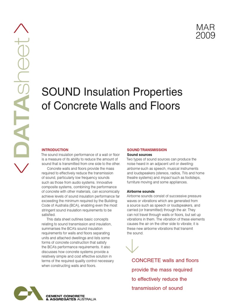 Concrete walls and floors reduce sound transmission | PDF | Sound ...